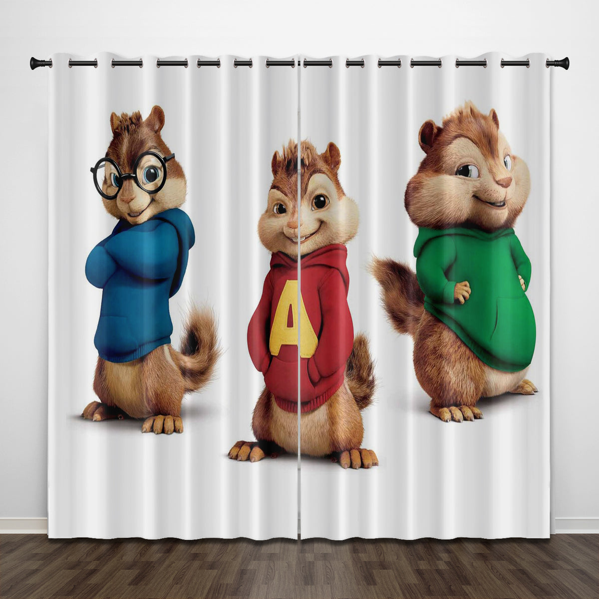 Alvin and the Chipmunks Curtains Pattern Blackout Window Drapes – ebuycosuk