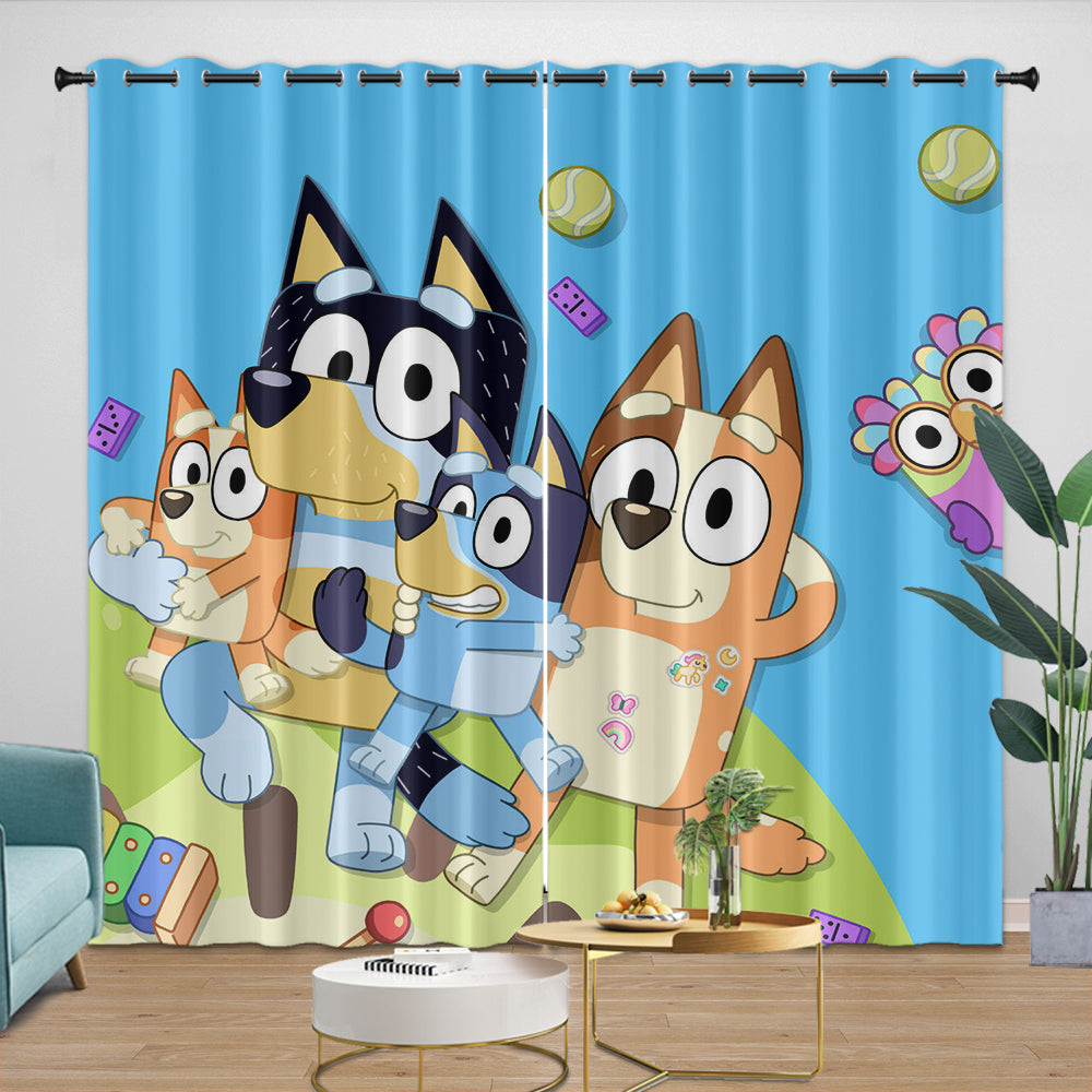 Cartoon Bluey Curtains Pattern Blackout Window Drapes – ebuycosuk