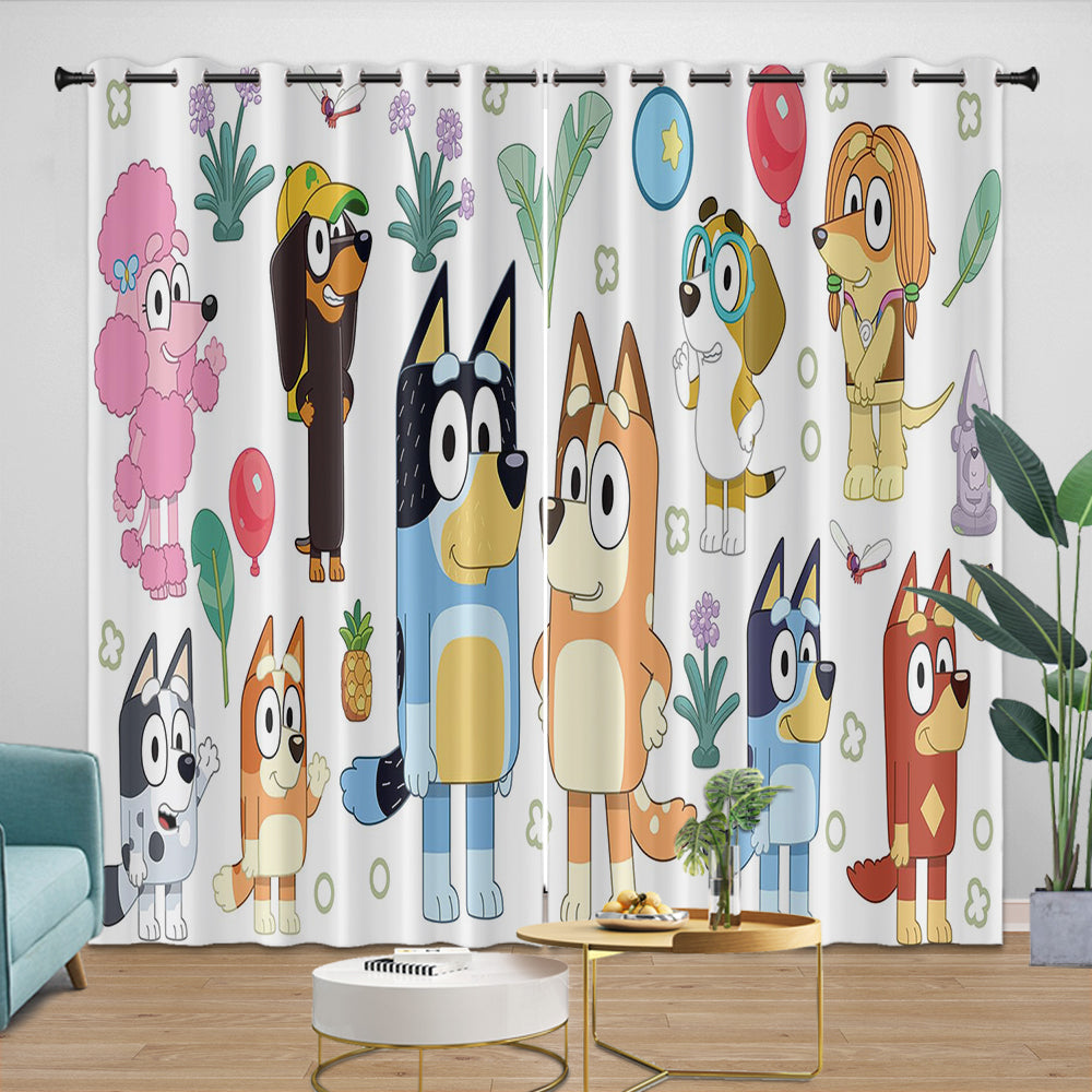 Kids Room Decoration Bluey Curtains Pattern Blackout Window Drapes ...