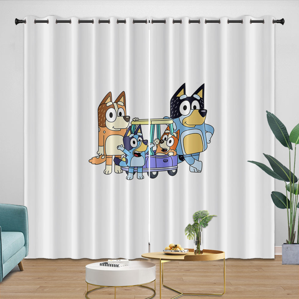 Kids Room Decoration Bluey Curtains Pattern Blackout Window Drapes ...