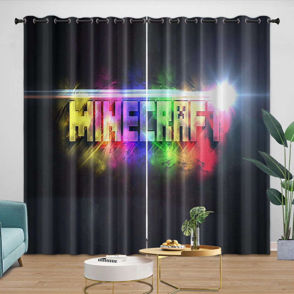 Minecraft Curtains Blackout Window Drapes Kids Room Decoration – ebuycosuk
