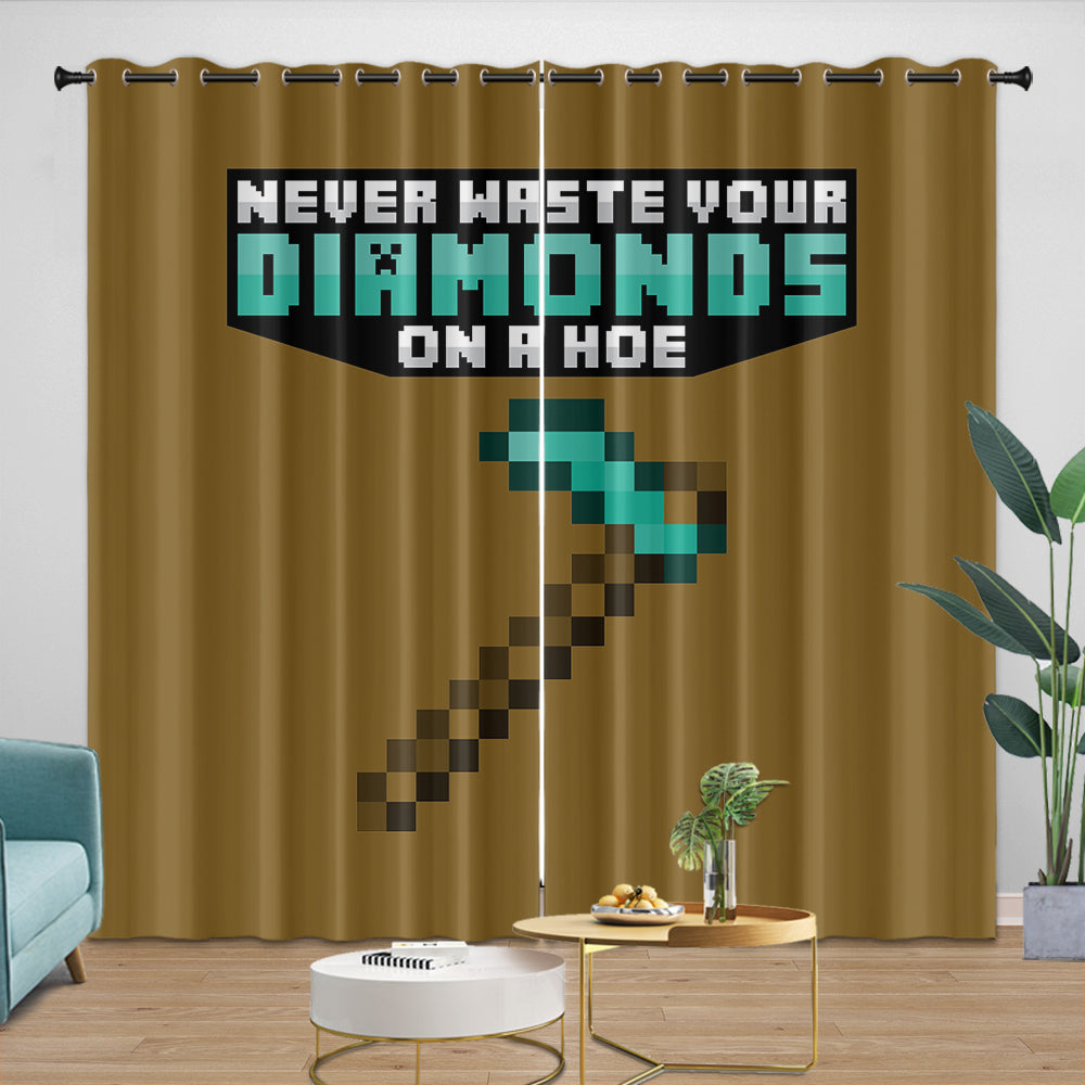 Minecraft Curtains Blackout Window Drapes Kids Room Decoration – ebuycosuk