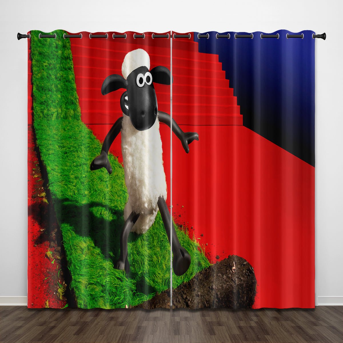 Shaun the Sheep Curtains Pattern Blackout Window Drapes – ebuycosuk