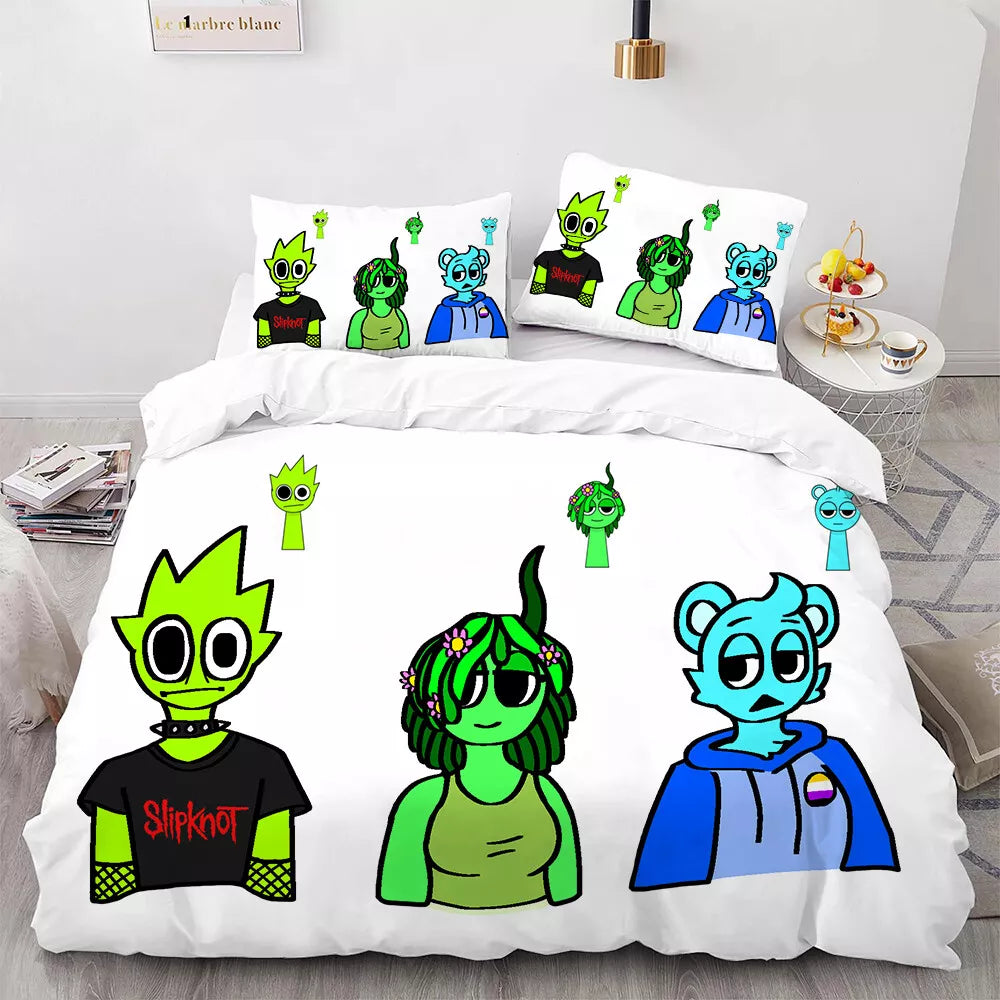 Sprunki Oren Wenda Bedding Set Pattern Kids Quilt Cover Without Filler ...