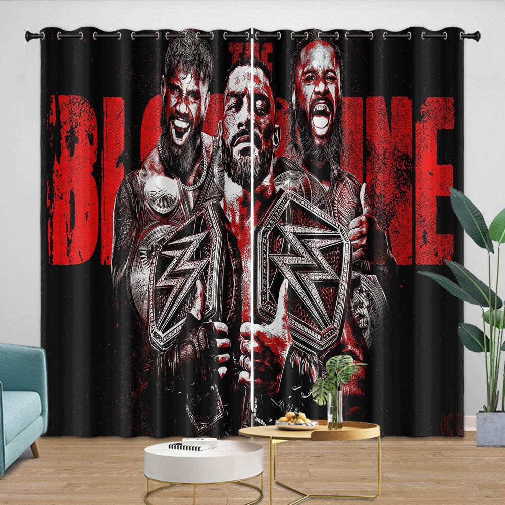 WWE Pattern Curtains Blackout Window Drapes Kids Room Decoration ...