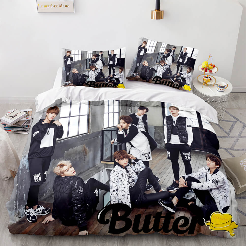 BTS Butter Team Cosplay UK Bedding Set Quilt Duvet Covers Bed Sets ...
