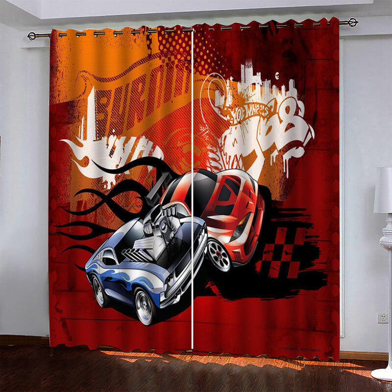 Car Model Hot Wheels Curtains Blackout Window Drapes – ebuycosuk