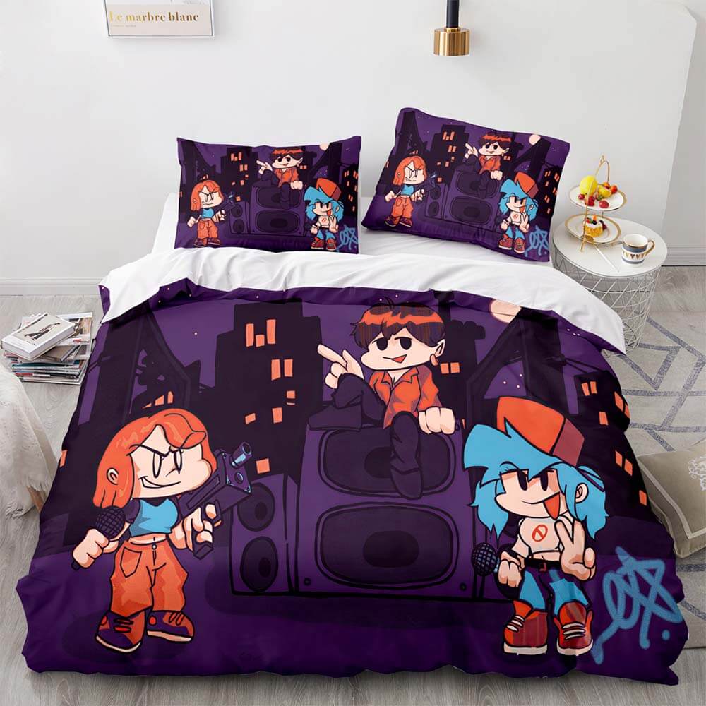 Friday Night Funkin Cosplay Kids Bedding Set Quilt Duvet Cover Bed Set ...
