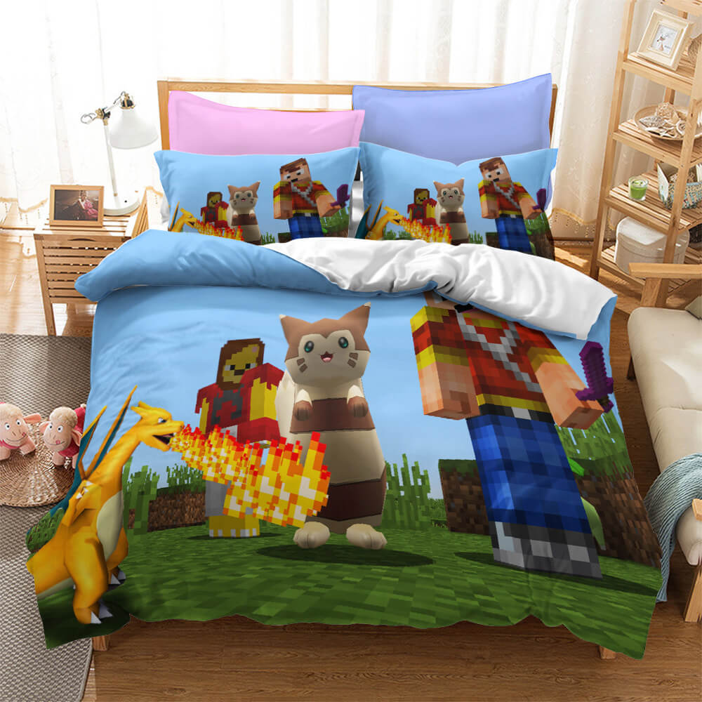 Game Minecraft Bedding Sets Pattern Quilt Cover Without Filler – ebuycosuk