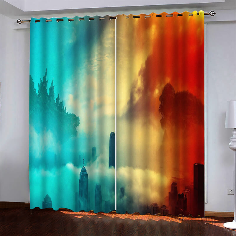 Godzilla vs Kong Curtains Blackout Window Drapes – ebuycosuk