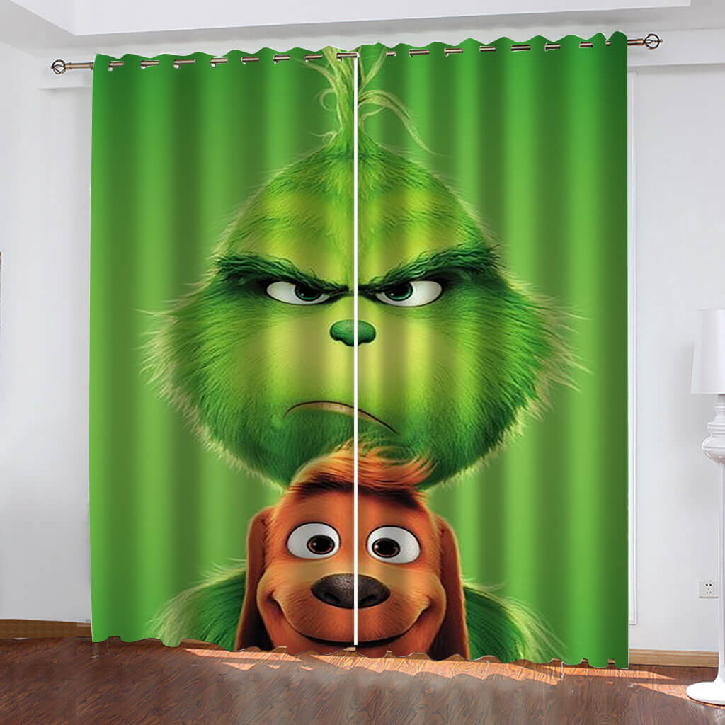How The Grinch Stole Christmas Curtains Blackout Window Treatments Dra ...