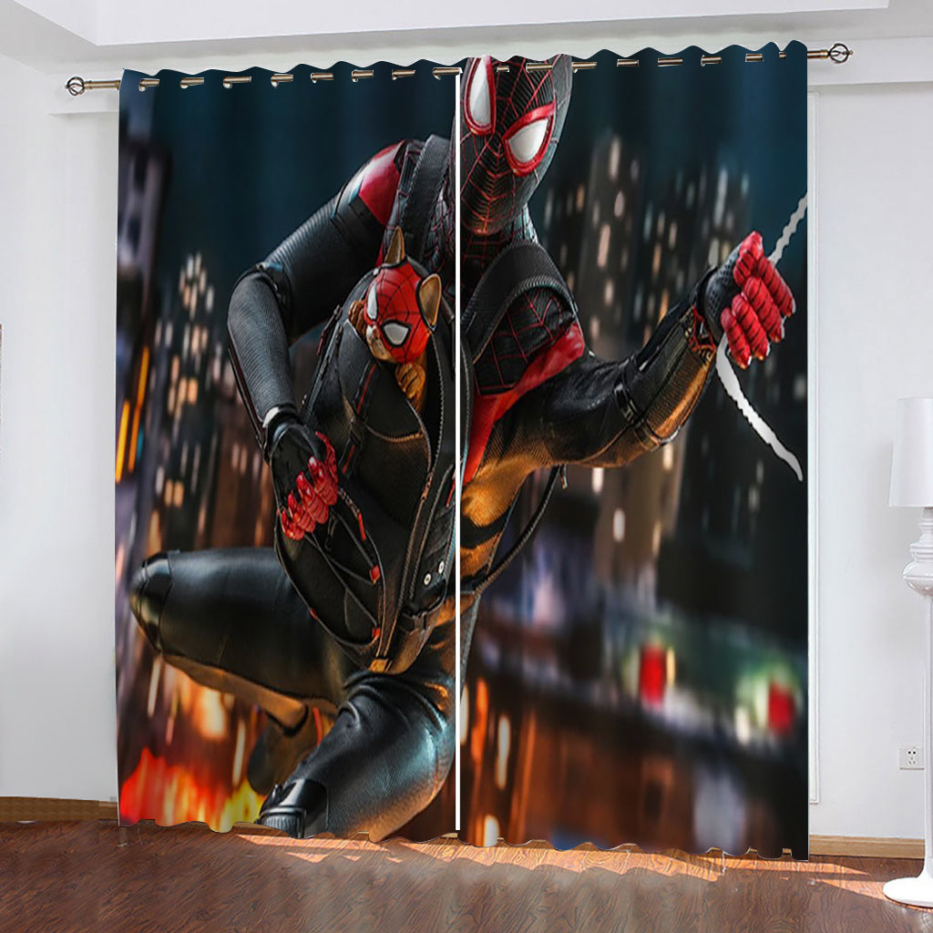 Marvel Spiderman Curtains Blackout Window Treatments Drapes for Room D ...
