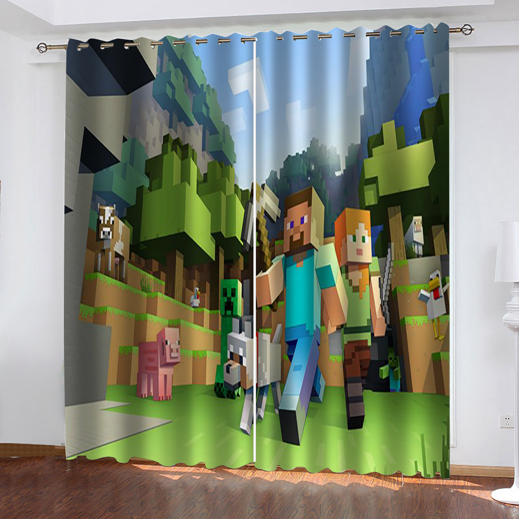 Minecraft Curtains Blackout Window Treatments Drapes for Room Decorati ...