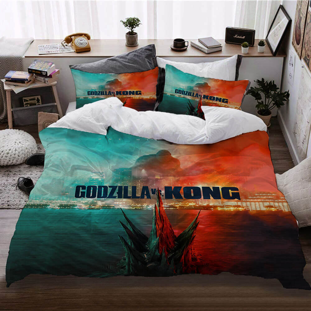 Movie Godzilla vs Kong Pattern Bedding Set Quilt Cover Without Filler ...