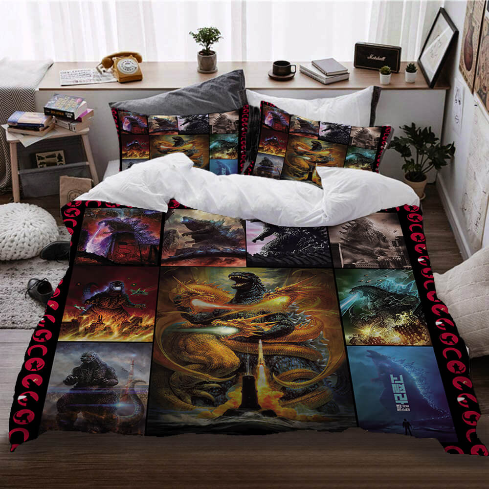 Movie Godzilla vs Kong Pattern Bedding Set Quilt Cover Without Filler ...