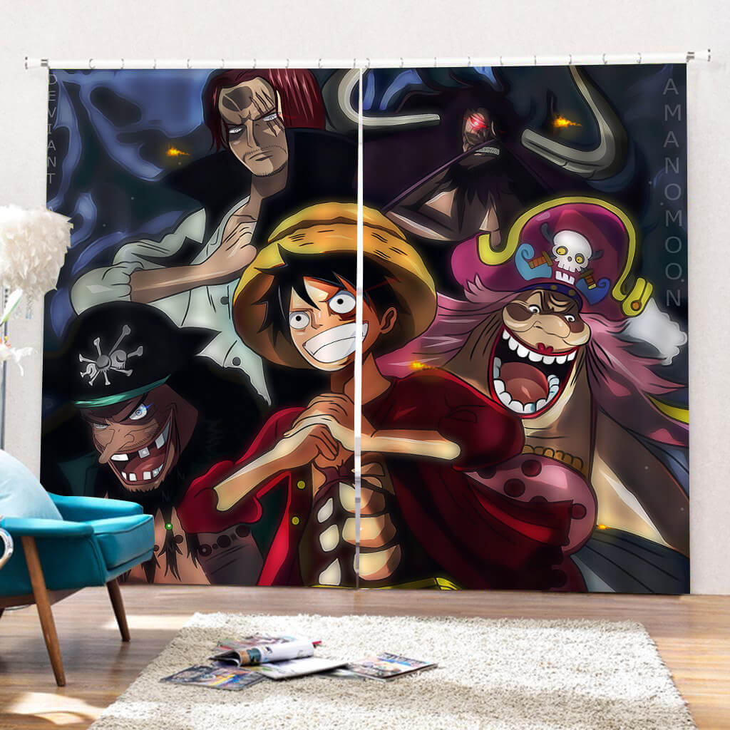 One Piece Curtains Cosplay Blackout Window Drapes for Room Decorations ...