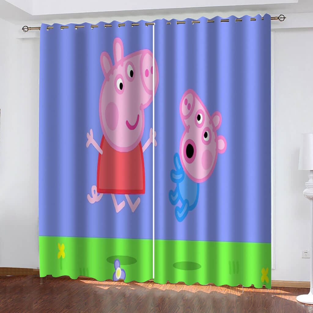 Peppa Pig Curtains Blackout Window Treatments Drapes for Room Decorati ...