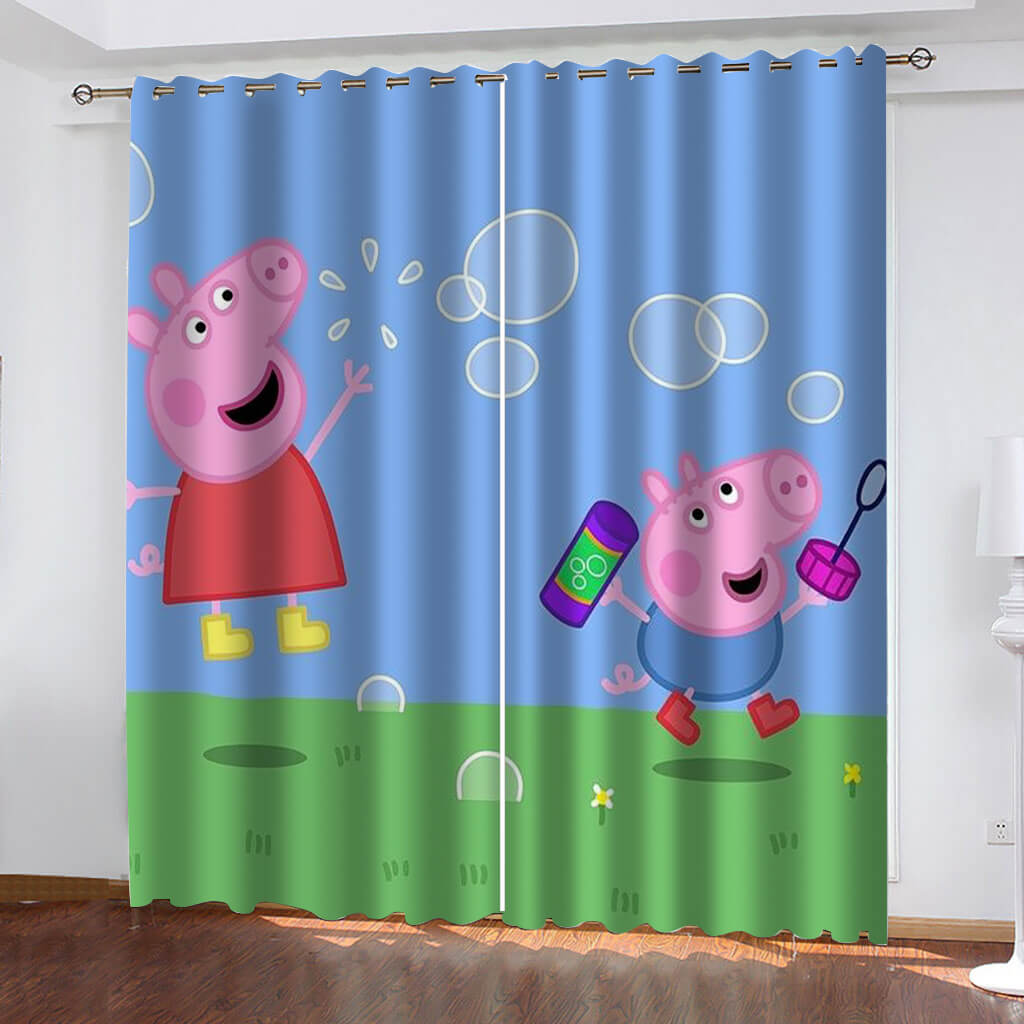 Peppa Pig Curtains Blackout Window Treatments Drapes for Room Decorati ...