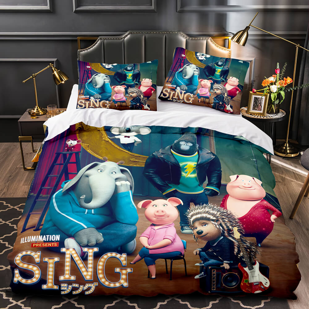 Sing 2 Bedding Set Quilt Duvet Cover Pillowcase Bedding Sets for Kids ...