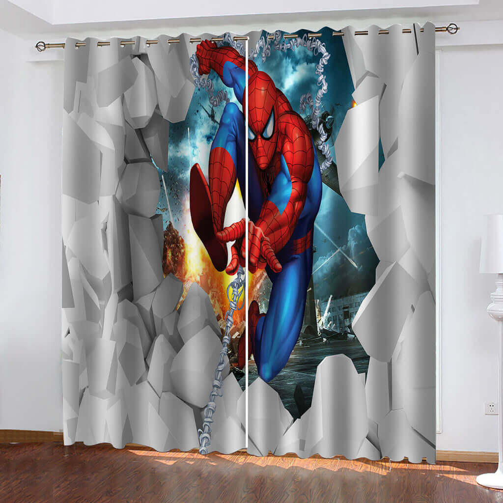 Spider-Man Curtains Cosplay Blackout Window Drapes Room Decoration ...