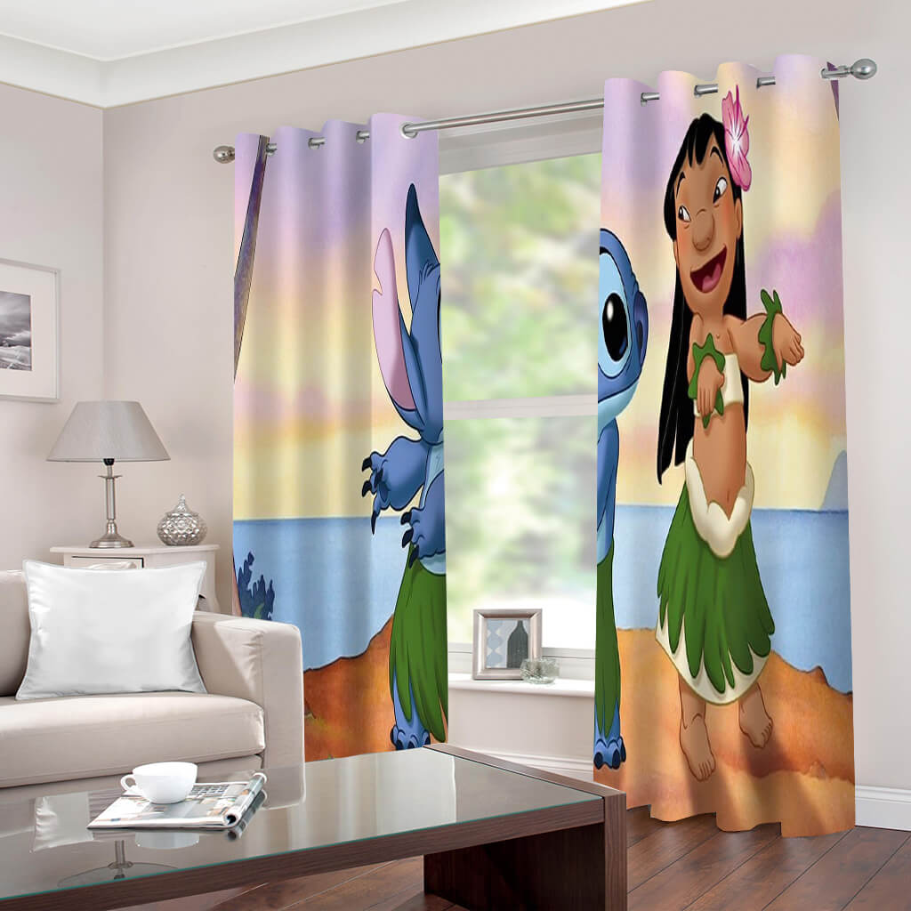 Stitch Curtains Cosplay Blackout Window Drapes for Room Decoration ...