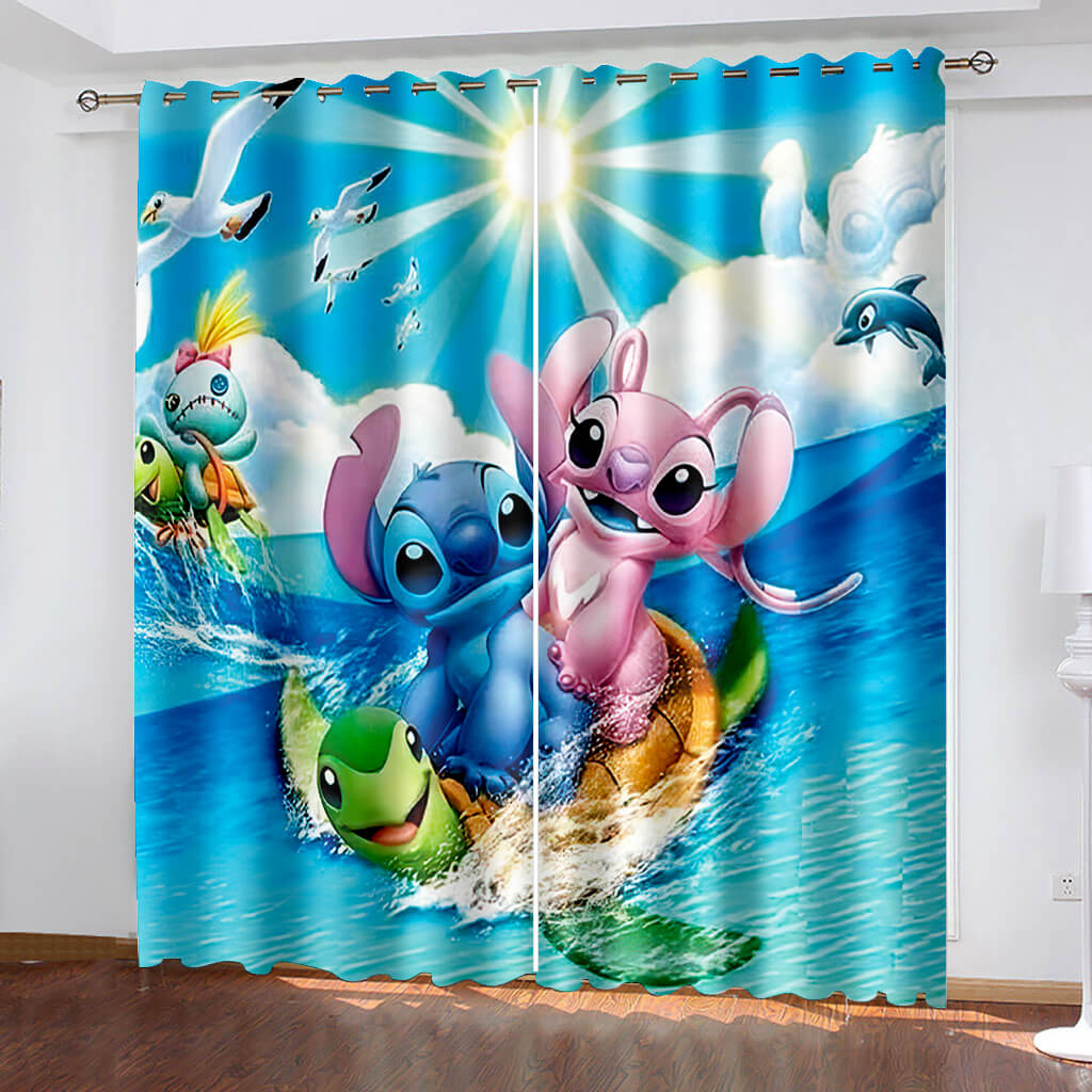 Stitch Curtains Cosplay Blackout Window Treatments Drapes for Room Dec ...