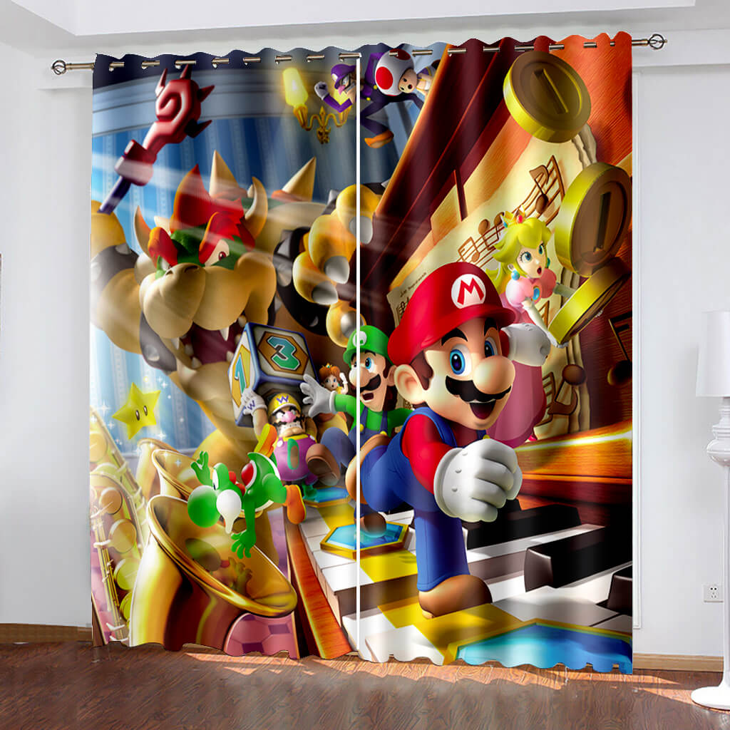 Super Mario Curtains Cosplay Blackout Window Drapes – ebuycosuk