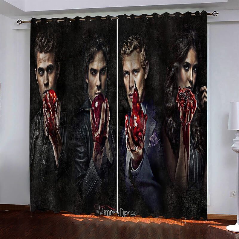 Twilight The Vampire Diaries Pattern Curtains Blackout Window Drapes ...